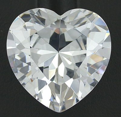 ONE 20mm Radiant Heart Shaped Cut Cubic Zirconia CZ Gem Stone Gemstone ...