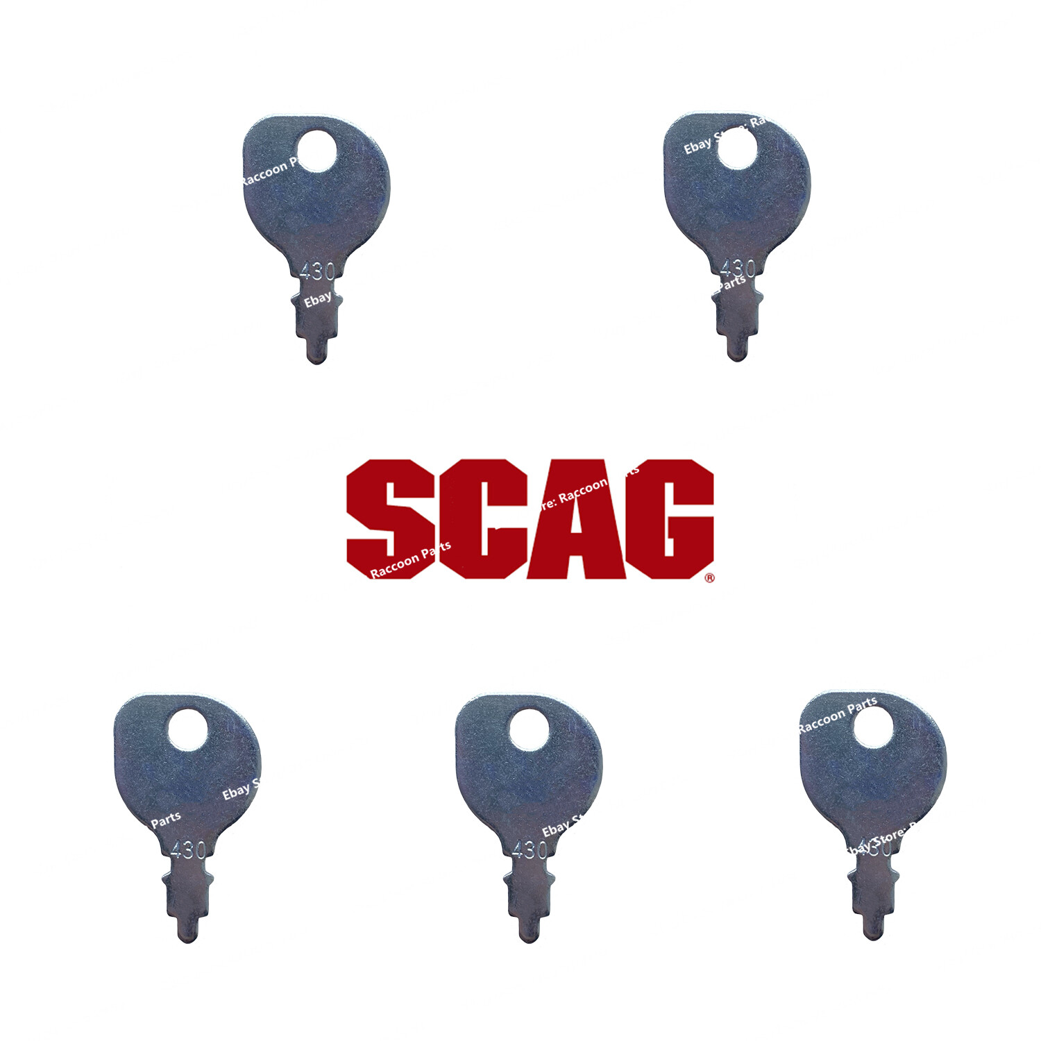 5 Scag Mower Ignition Keys Tiger Cat Super Z ST STG STH STHM SMTC SW ...