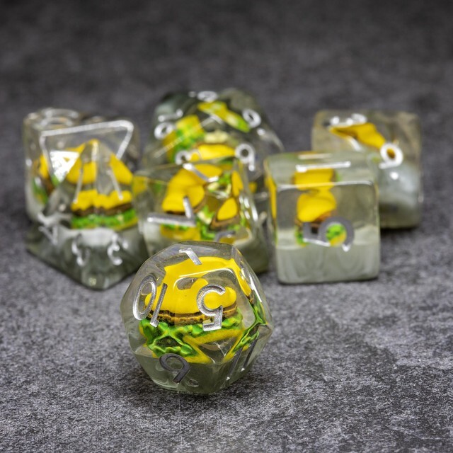 Sage's Royale With Cheese Resin Polyhedral Dice Set | DnDDice DnD TTRPG ...