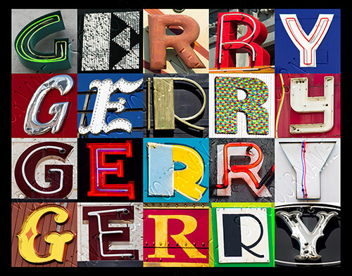 GERRY Name Poster featuring photos of actual sign letters | eBay
