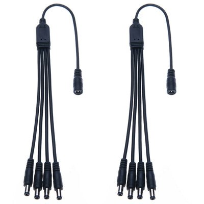 2PCS CCTV Security Camera 2.1mm 1 to 4 Port Power Splitter Cable ...