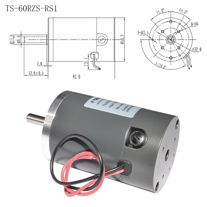 DC 12V/24V Electric Motor High Torque Single Bearing Shaft 2000-5000RPM ...