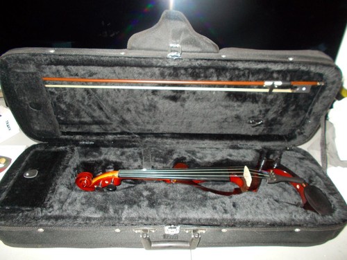 Morelli electrical violin battery operated w/ case 1/4 jack output | eBay