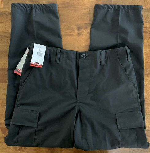 Men's Tru-Spec Pants New BDU On Duty Off Duty Black Waist 31" to 35" x ...
