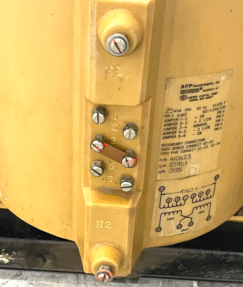 AFP TRANSFORMERS INC. EPOXYCAST HIGH-VOLTAGE TRANSFORMER 410623 259L-1 ...