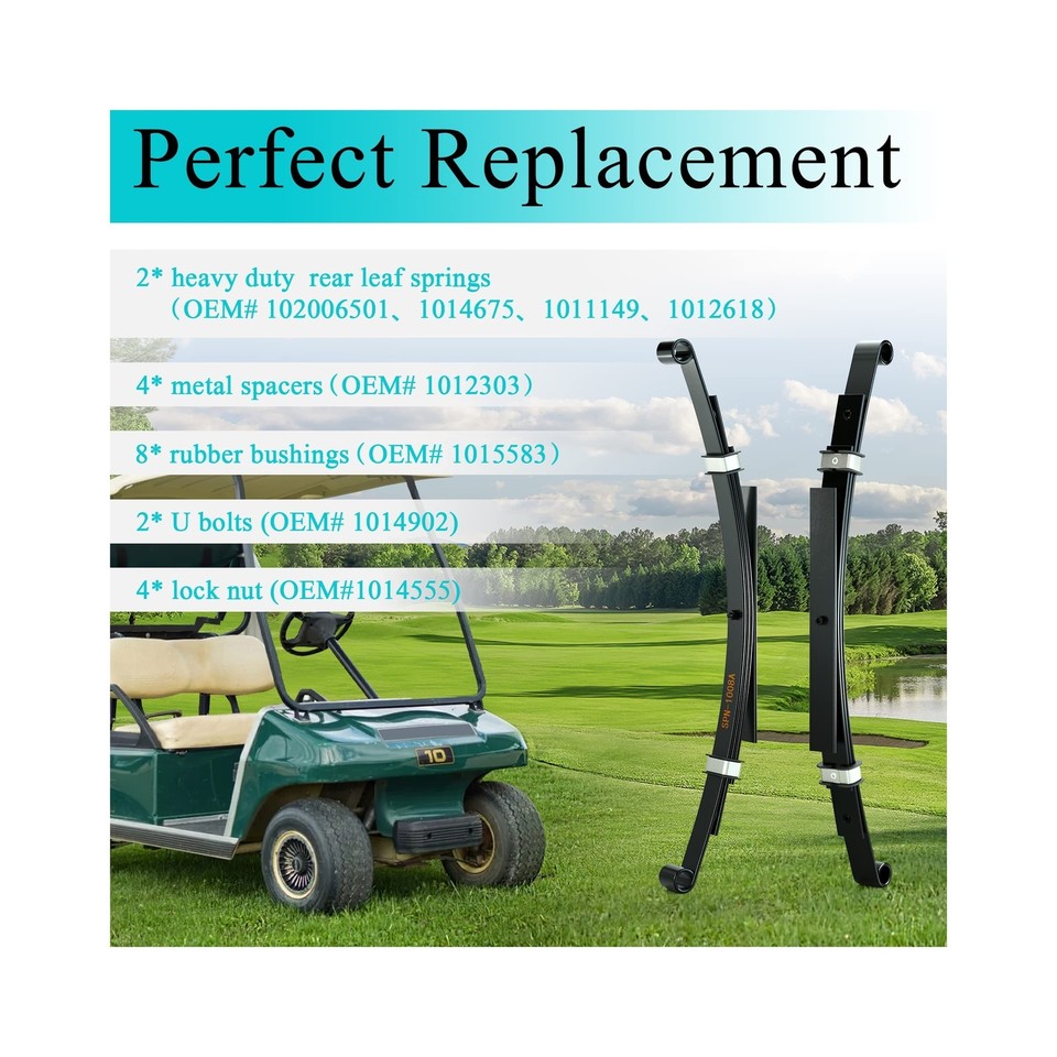 9.99WORLD MALL Golf Cart Heavy Duty Rear 4-Leaf Spring Bushing Kit for ...