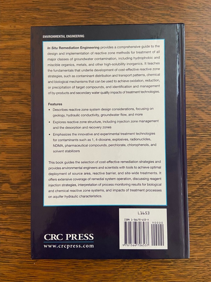 In Situ Remediation Engineering by Suthan S Suthersan and Fred C. Payne ...