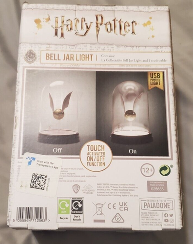 Official Harry Potter Golden Snitch - Bell Jar Light Touch Lamp for ...