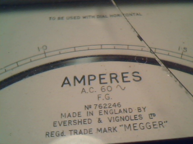 1930s MEGGER AMPERES AC 2A EVERSHED & VIGNOLES vintage test meter ...