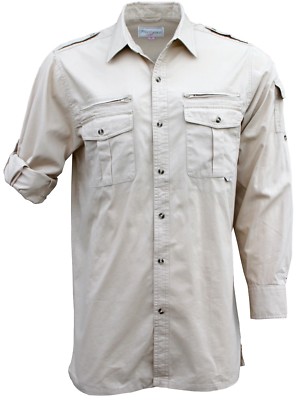 Foxfire Thunder River Gear Long Sleeve Cotton Travel Safari Shirt | eBay