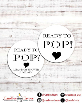 Ready To Pop® Round Personalized Baby Shower Sticker Labels | About To ...