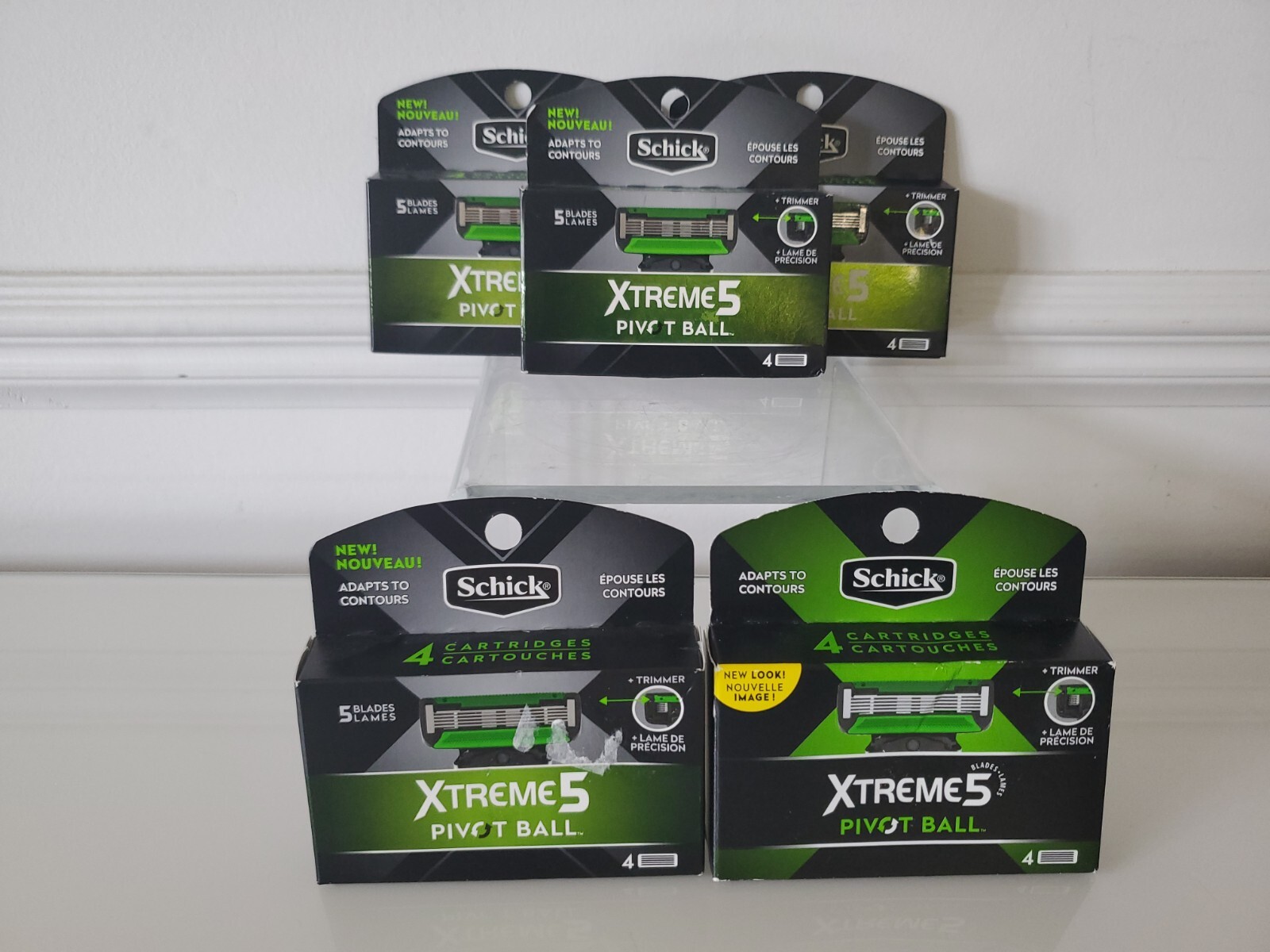Lot Of 5 Schick Xtreme 5 Pivot Ball Razor Refills 20 Cartridges Shave ...