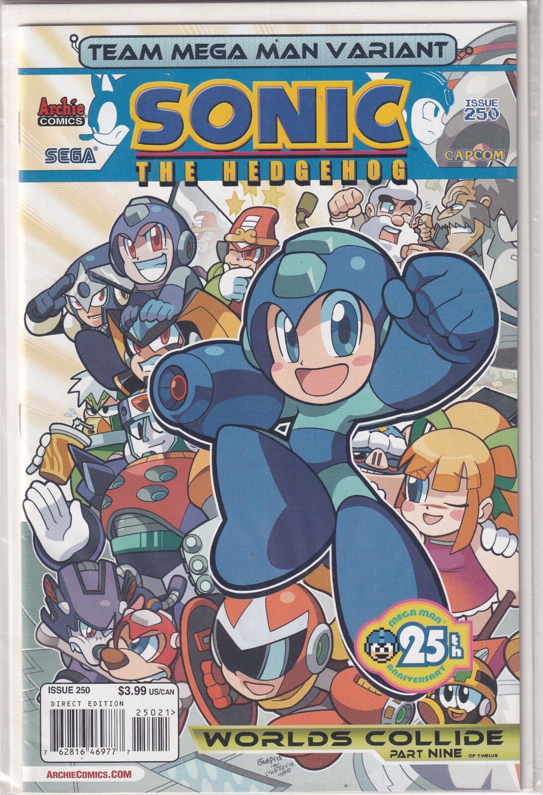 Sonic the Hedgehog (2013) #250 Team Mega Man Variant NM- Archie Comics ...