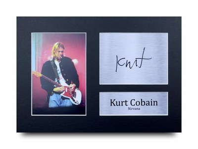 Kurt Cobain Signed Pre Printed Autograph A4 Photo Gift For a Grunge Fan ...
