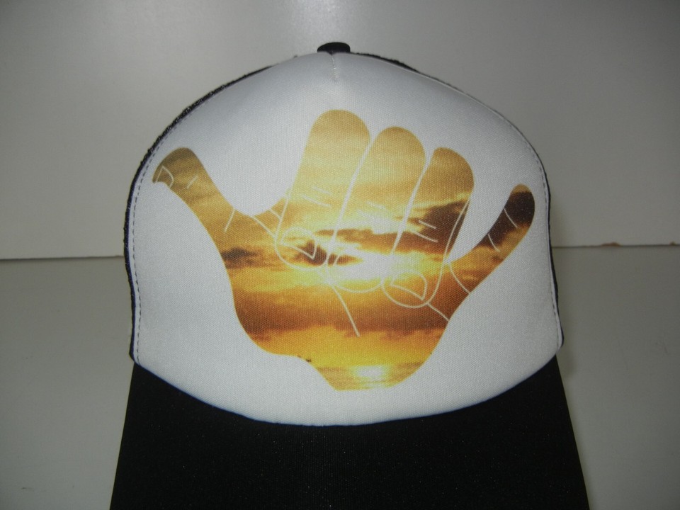 SURF-WARE HAWAIIAN CLASSICS Black/Yellow SHAKA TRUCKER HAT Beach ...