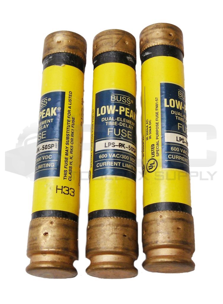 LOT OF 3 NEW BUSSMAN LPS-RK-50SP LOW-PEAK FUSE 50A 600VAC 300VDC | eBay