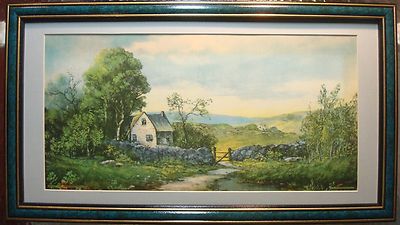New England Pastoral Farm Country Tree Valley Scene Muller Framed ...