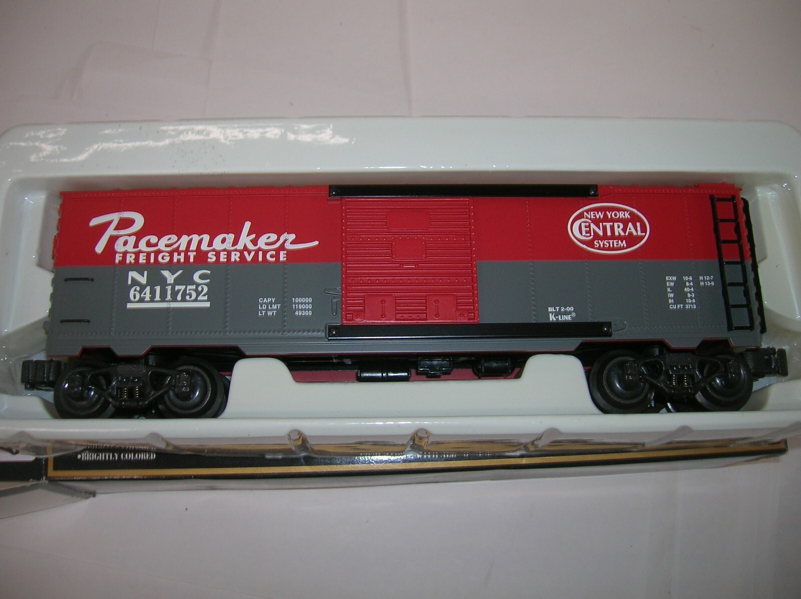 K-LINE " NYC PACEMAKER BOX CAR W/ D.C.SPRUNG TRUCKS " LOT # 40179 | eBay