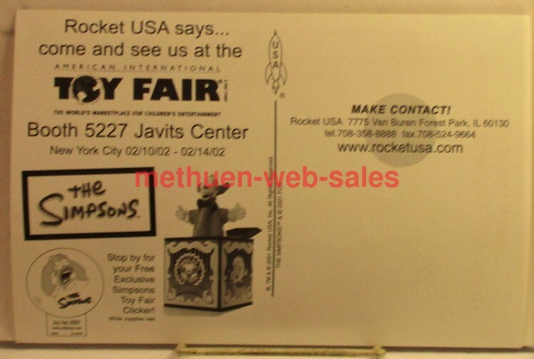 The Simpsons~Homer~Wind-up Action Toy Dealer Sales Card~Toy Fair 2002 ...