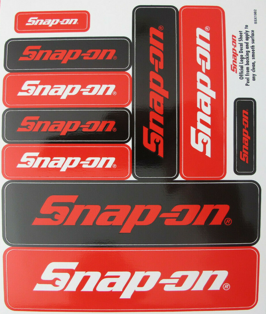Genuine Snap-on Tools Logo Decal Sticker Sheet with 10 Various Size ...
