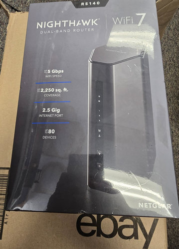 NETGEAR Nighthawk Dual-Band WiFi 7 Router RS140-100NAS SAME DAY SHIP ...