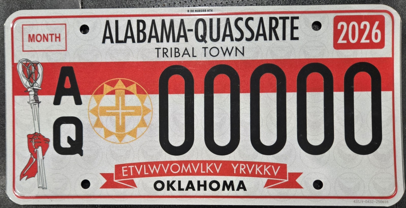 Alabama Quassate Tribal License Plate Oklahoma Prototype | eBay