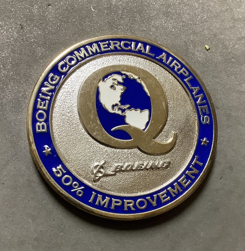 THE BOEING COMPANY COMMERCIAL AIRPLANES 50% IMPROVEMENTS CHALLENGE COIN ...