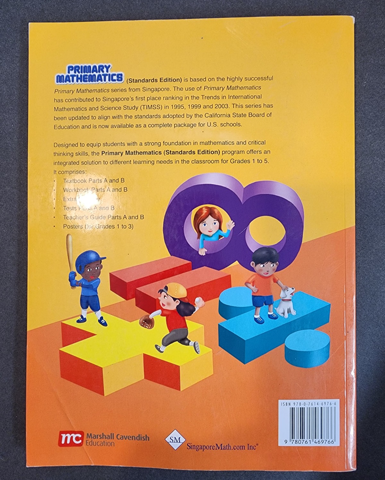 Primary Mathematics 1B, Textbook, Standards Edition - Paperback - GOOD ...