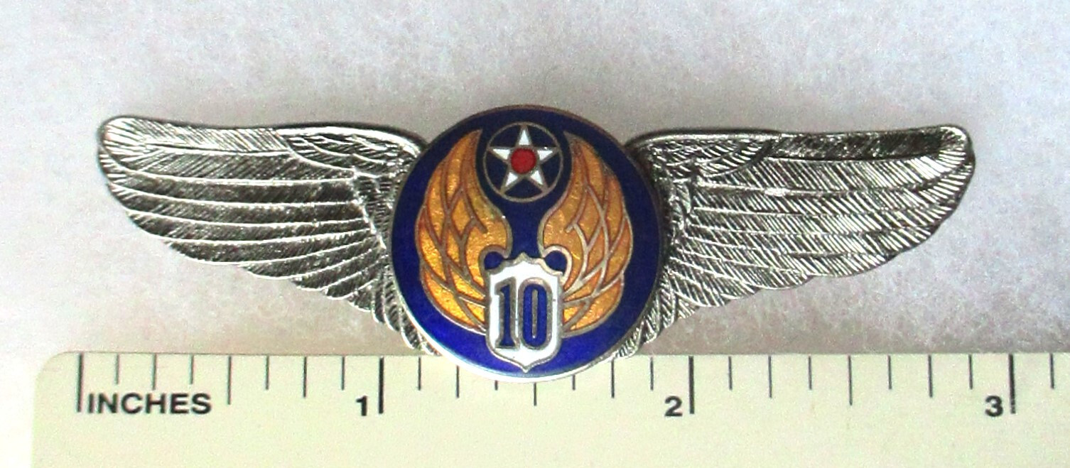 Heritage 10th US ARMY AIR FORCE WINGS Post WW2 Made for VETERANS ...
