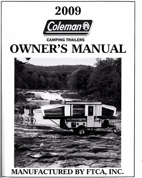 COLEMAN Popup Trailer Owners Manual- 2009 Evolution E4 E3 E2 E1 Cobalt ...