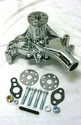 SBC Small Block Chevy CHROME Hi Flow Long Water Pump High Volume 283 ...
