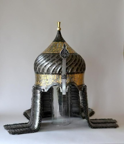 16GA Steel Medieval Arabic Turban Mongol Helmet Knight Museum Helmet ...