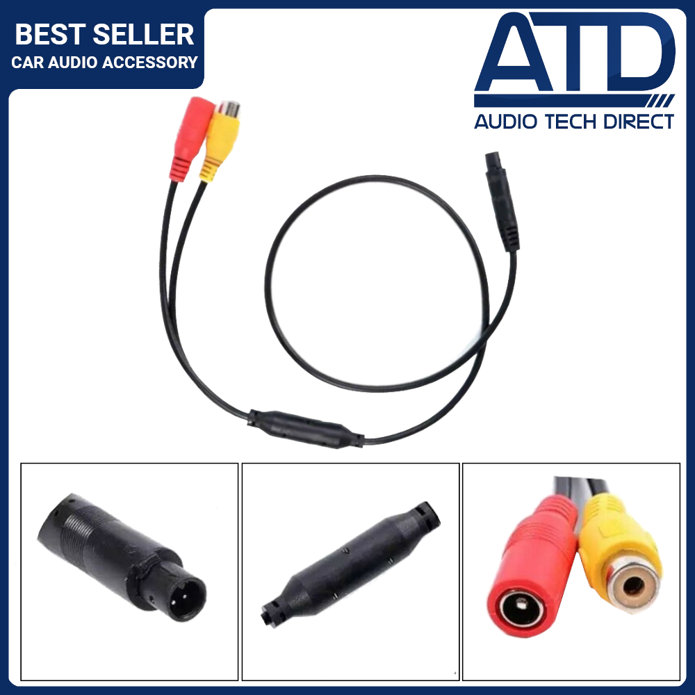 4 Pin RCA Reverse Camera Adaptor Cable Vehicle Wire Car DC Jack Male ...