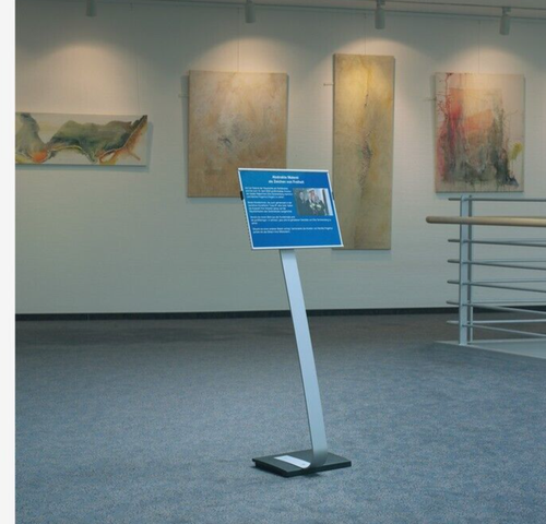 Durable Info Duo Floor display adjustable height stainless Frame ...