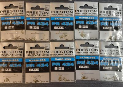 Preston PR 434 Barbless Hooks x 10 Packs Of a Size | eBay UK