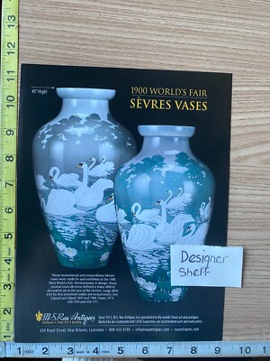 Sevres Vases 1900 World's Fair Swan Vase Print Advertisement | eBay