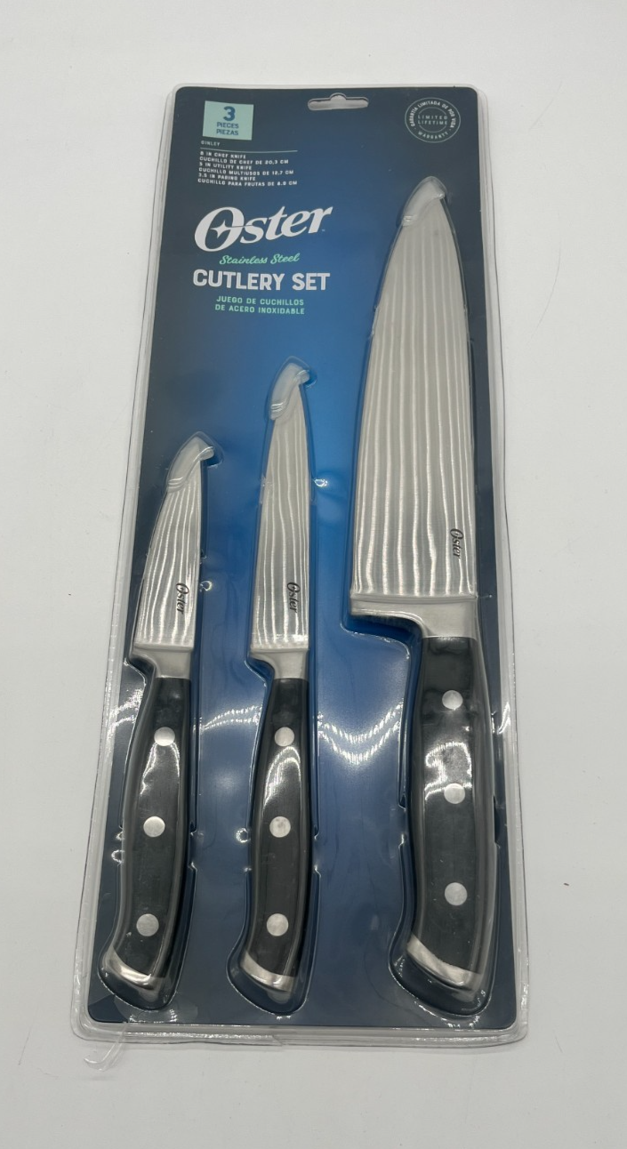 Oster Cutlery Chef Knife Set. Stainless Steel Set of 3 in 1 | eBay