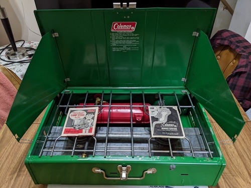 Vintage 1974 Coleman 413G Two Burner Camping Stove w/ Original Box ...