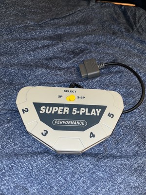 Super Nintendo SNES Super 5-Play Performance Multi-Tap 5 Player Adapter ...