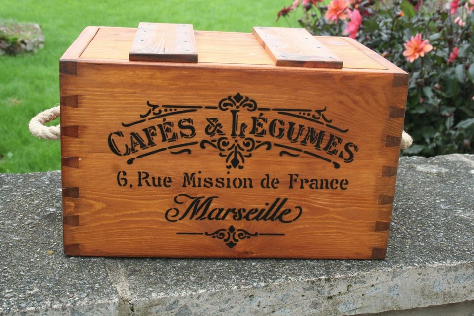 VINTAGE WOODEN RUSTIC STORAGE BOXES CHEST TRUG CRATE SHABBY PERSONALISE ...