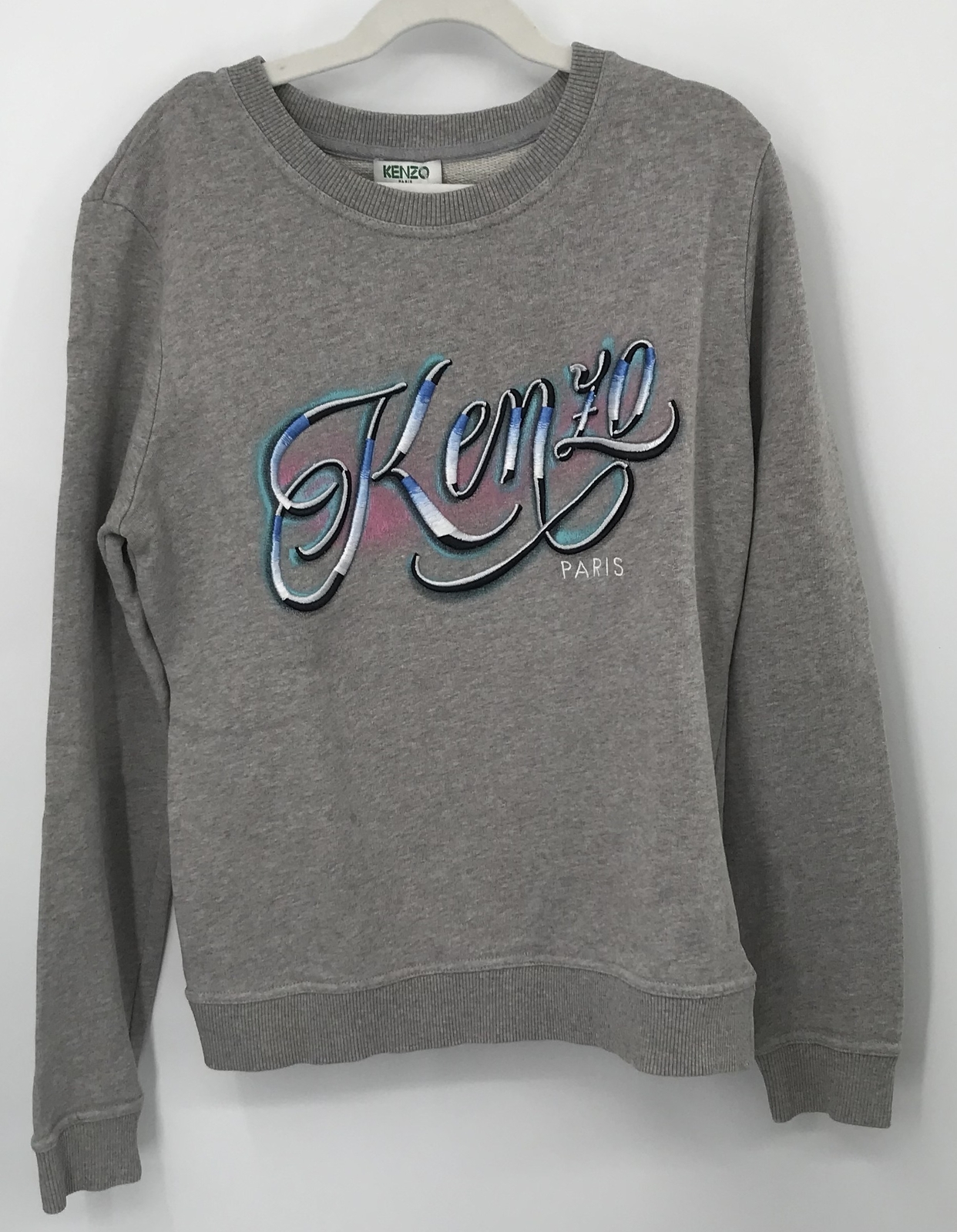 Kenzo womens gray graffiti logo sweatshirt sz small | eBay