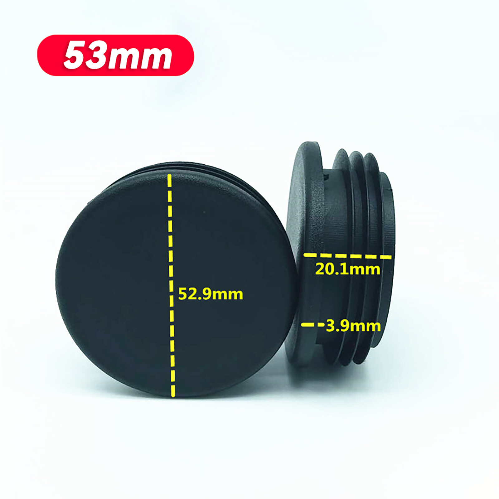 Ø 10-114 mm Round Tube Hole Plug Plastic End Caps Tubing Glide Tips ...