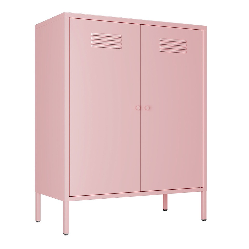 Metal Locker Storage Cabinet Accent Storage Cabinet with 2 Doors for ...