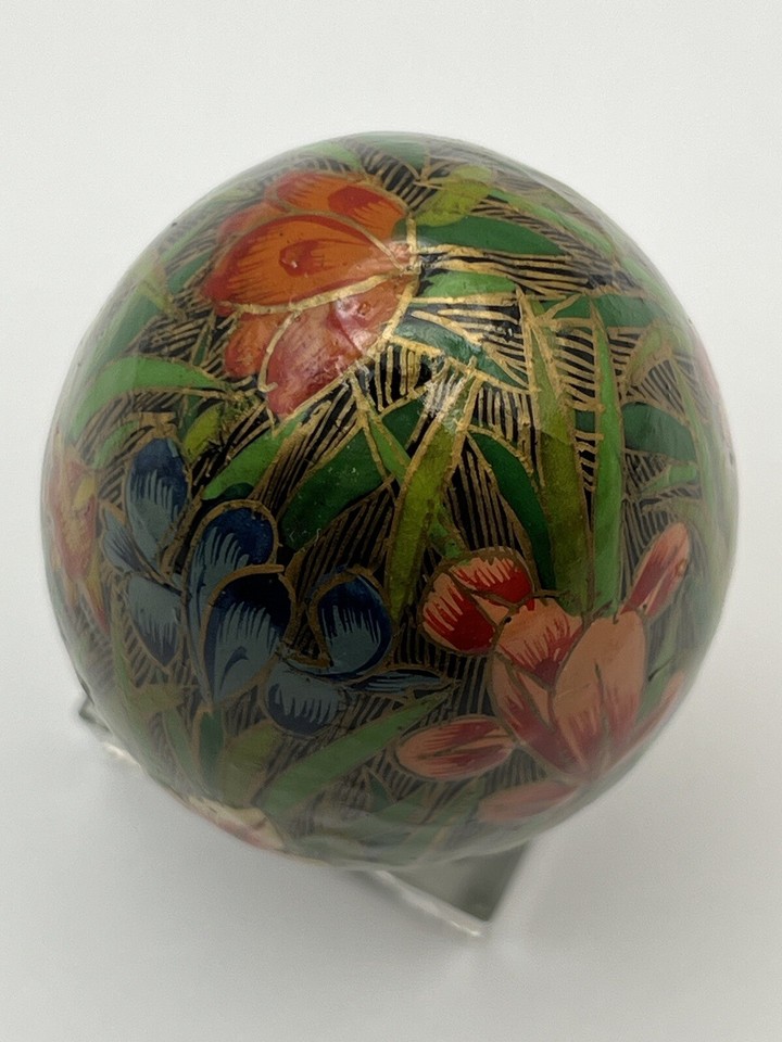 Handpainted Green Floral Collectible Egg | eBay