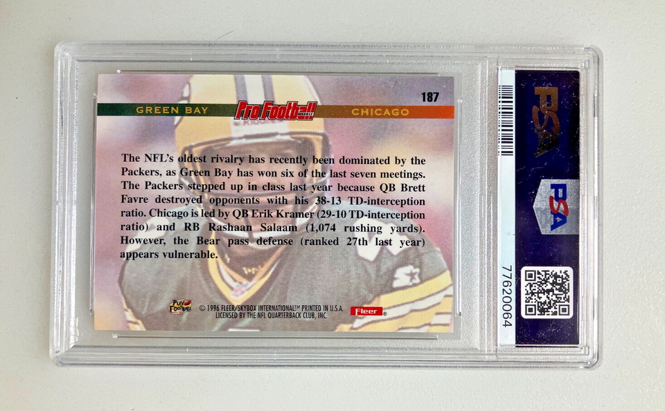 Brett Favre 1996 Fleer #187 Pro Football Previews PSA 7 NM: looks ...