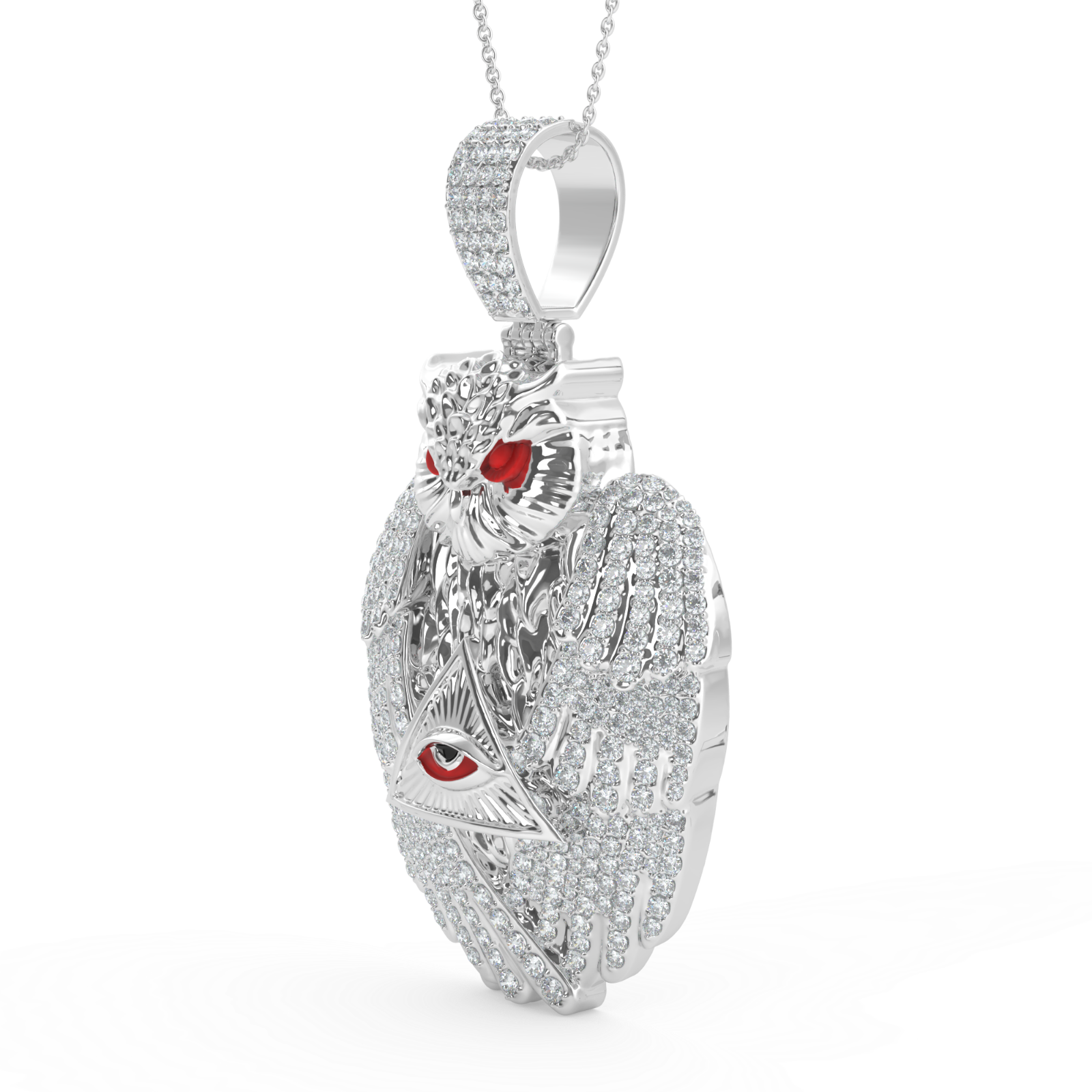 Real Moissanite Diamond Freemasonry Eye Masonic Owl 14K Gold Over ...