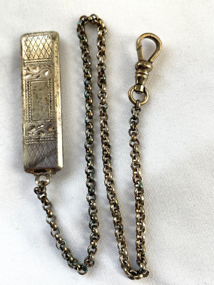VINTAGE ANTIQUE STERLING SILVER ART DECO MENS BELT LOOP WATCH CHAIN | eBay
