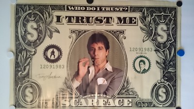 .Movie poster, scarface $ bill 24x36. | eBay UK