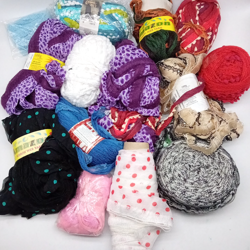 RIBBON WEB YARN Bundle of Yarn Balls for Knitting Scarves / Trim Amazon ...