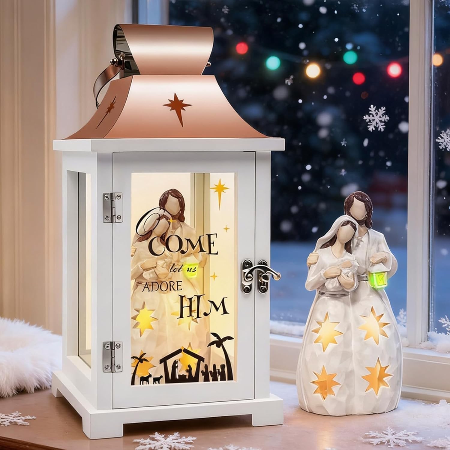 Christmas Nativity Set for Table Centerpieces, 15.1" Tall Nativity ...